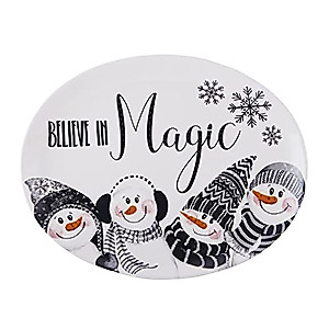 Fitz and Floyd Snow Days Snowman Serving Platter, 16 Inch, Multicolored