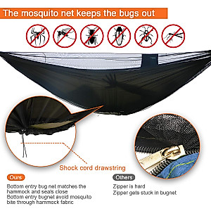 onewind Hammock Mosquito Single & Double Camping Hammocks Bugnet -360-Degree Protection Bottom Entry Security from Bugs, Mosquitoes, No See Ums, Spiders & Pesky Bugs -Lightweight Compact Easy Setup
