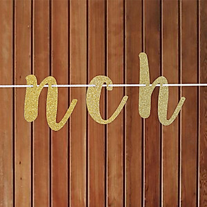 GeRRiT Brunch & Bubbly God Glitter Banner,Wedding Bachelorette Birthday Party Decorations. Bridal Shower Party Gold Glitter Decorations (Pre-Strung)