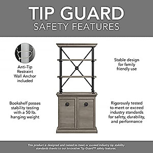 Bush Furniture Coliseum Designer Desk Set with Office Chair, 60W, Driftwood Gray