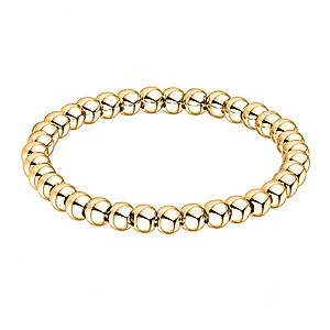 Savlano 925 Sterling Silver Ball Stackable Ring Band - 18K Gold Plated Ring for Women - Made in Italy Comes Gift Box (5Y)