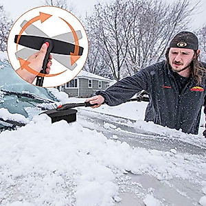 Elefama 3-in-1 Snow Shovel Kit for Car Emergency Driveway Snow Removal with Ice Scraper and Snow Brush Window Windshield Portable Collapsible Snow Shovel for Backyard Trucks SUV Deck Stairs