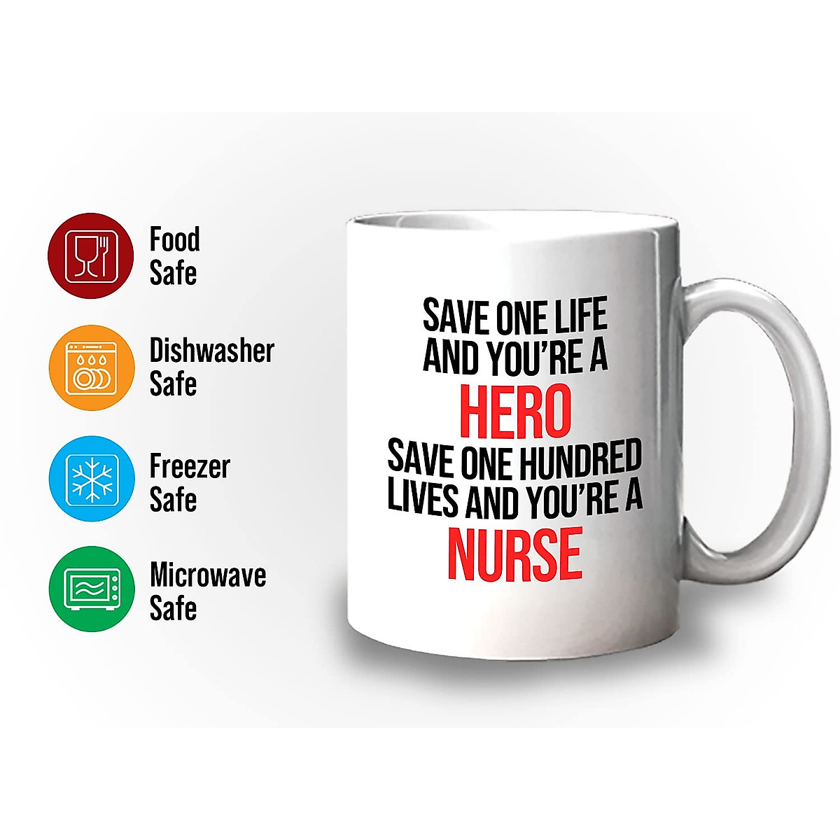 Bubble Hugs Nurse Coffee Mug 11oz White - Save one and you’re - Labor Clinical Certified Nursing Assistant Surgical Emergency Oncology Practitioner