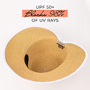 Sun 'N' Sand Women's French Laundry Sun Hat - UPF 50+ - Backless, Foldable, and Packable 4” Brim Hat - One Size in Black
