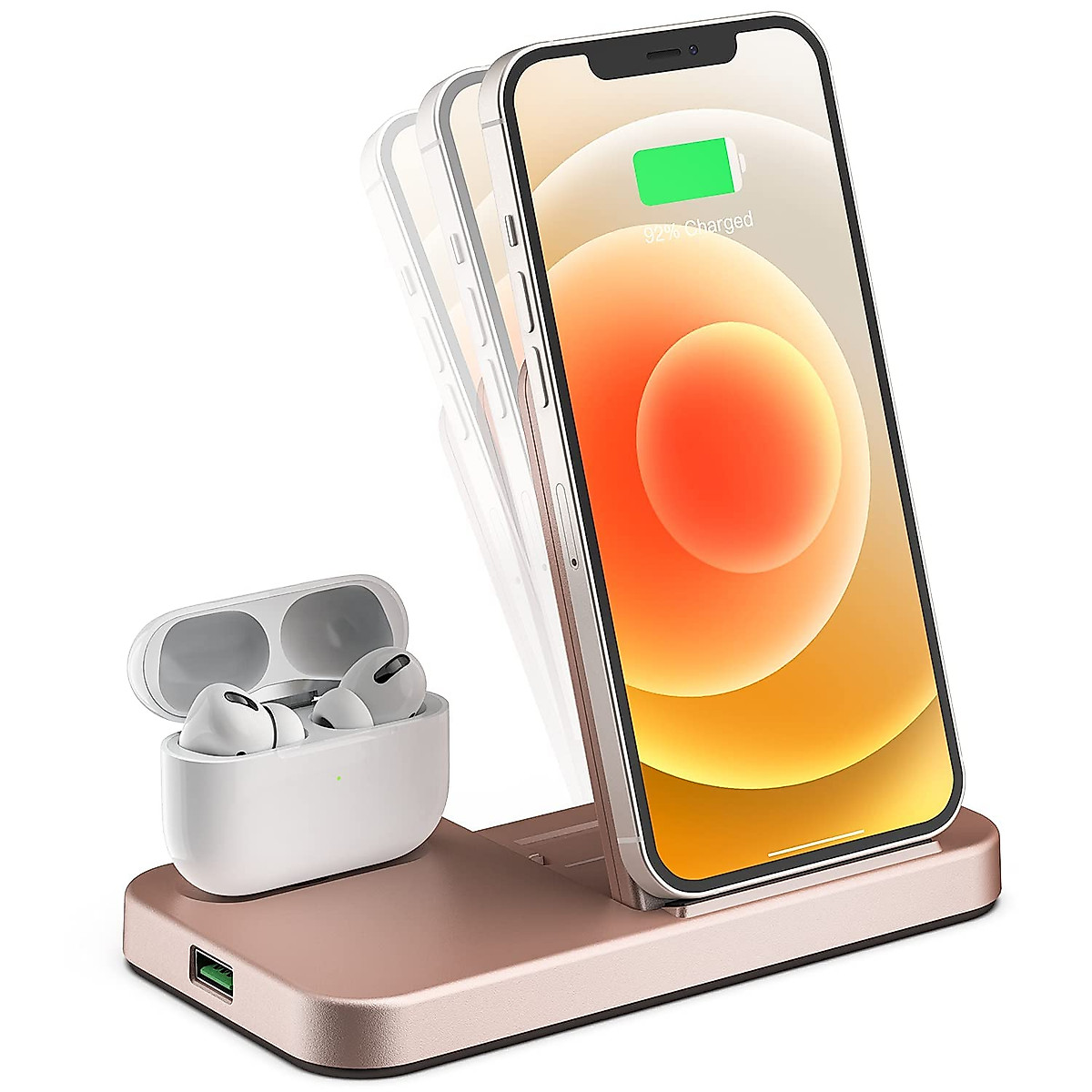 Conido Wireless Charger, 2 in 1 Wireless Charging Station for iPhone and AirPods, Charging Dock for AirPods Pro/2/1, 7.5W Qi Fast Charger for iPhone 13/12 Pro Max/11 Pro Max/XR/XS Max/X/11 Plus