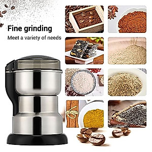 Electric Grinder 30s Quick Powder, Mini Electric Coffee Grinder Cereals, Nuts Beans Spices Grains Grinder Machine Multifunctional Home Blender Chopper