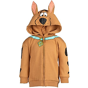 Scooby-Doo Toddler Boys Fleece Zip-Up Hoodie Brown 4T