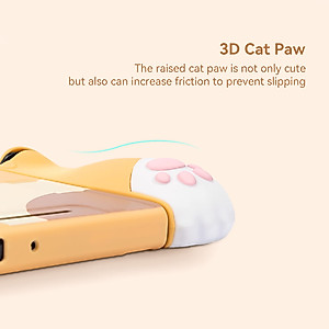 GeekShare Cute Ergonomic Protective Case Compatible with Nintendo Switch OLED Console and Joy-Con, Shock-Absorption and Anti-Scratch Slim Cover Case for Switch OLED Model- Yellow