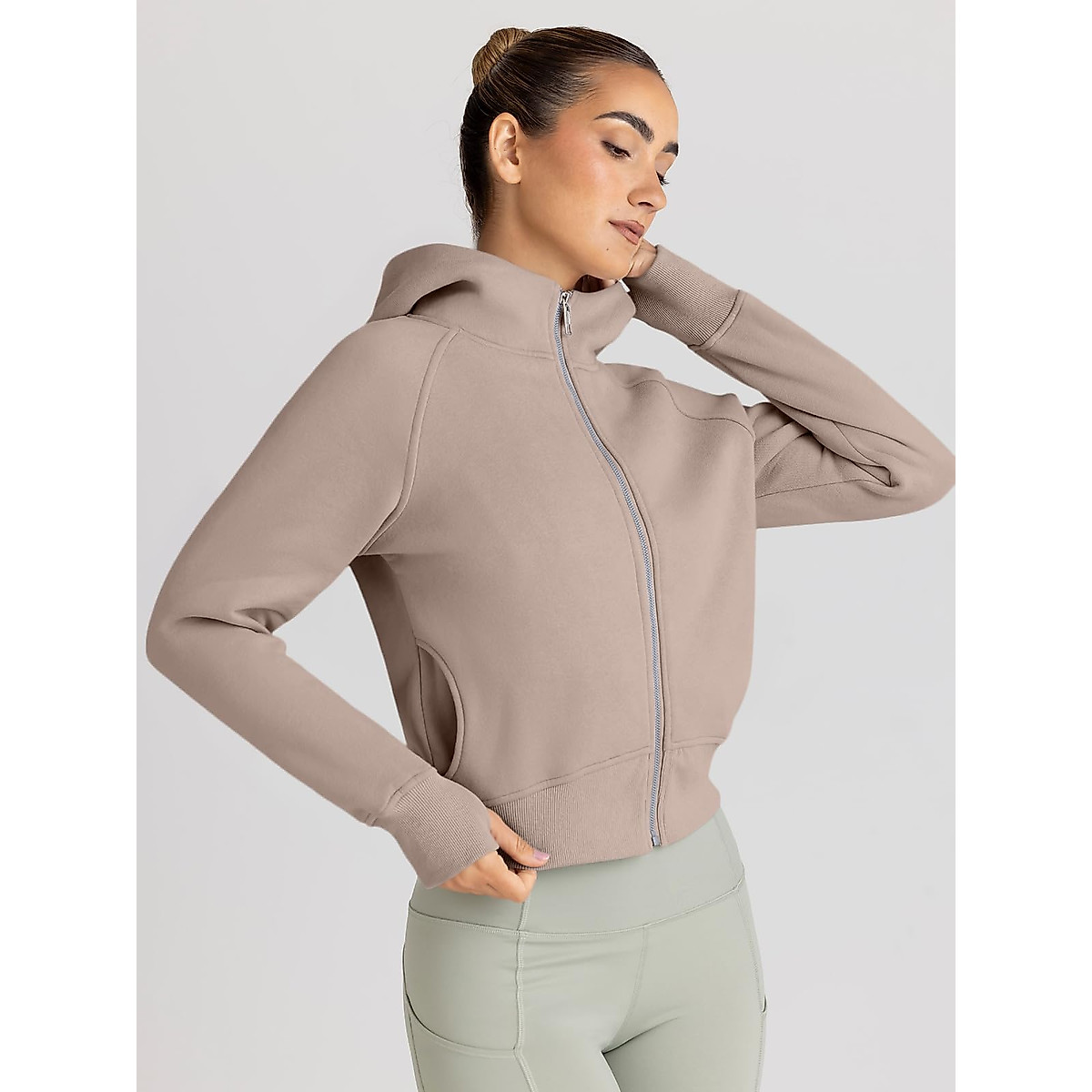 Trendy Queen Womens Zip Up Hoodies Cropped Sweatshirts Fleece Jackets Fall Outfits Casual Hooded Y2k Tops Winter Clothes 2024