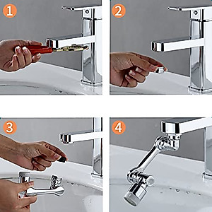 Faucet Extender for Bathroom Sink Universal,1080 Faucet Extender Brass,Universal Splash Filter Faucet 1080 Rotating,2 Water Outlet Modes,for Bathroom