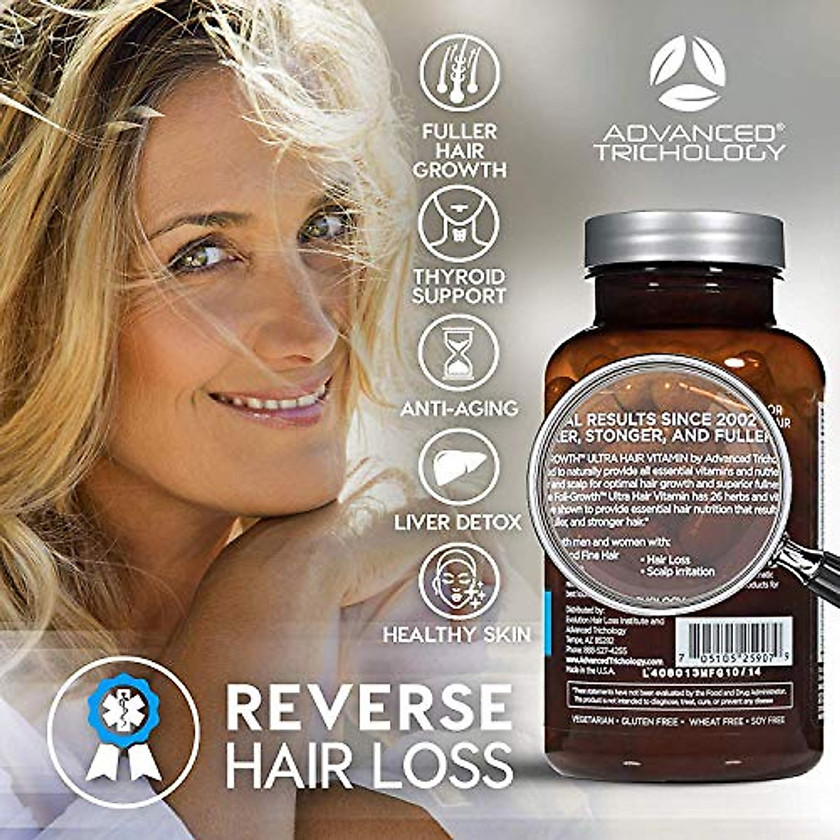 FoliGROWTH™ Hair Growth Supplement for Thicker Fuller Hair | Approved* by the American Hair Loss Association | Revitalize Thinning Hair, Backed by 20 Years of Experience in Hair Loss Treatment Clinics