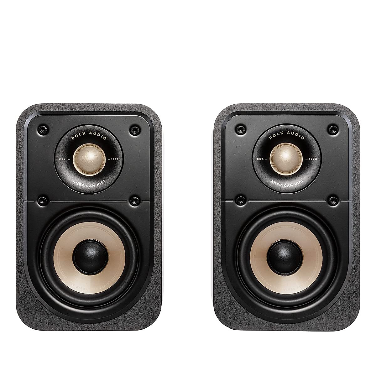 Polk Signature Elite ES10 Surround Loudspeaker - Hi-Res Audio Certified, Dolby Atmos & DTS:X Compatible, 1" Tweeter & 4" Woofer, Power Port Technology for Effortless Bass (Pair, Stunning Black)