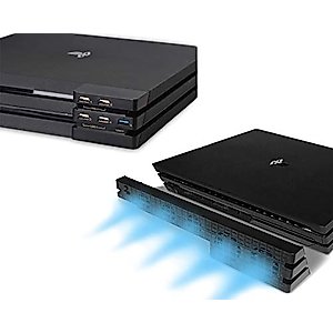 ElecGear Cooling Fan and USB Hub for PS4 Pro, Automatic Temperature Sensor Controlled Cooler and 5-Port USB 3.0 Adapter Splitter for Playstation 4 Pro CUH-7xxx