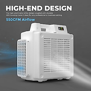 XPOWER X-2830 Air Purifier + Scrubber, Negative Air, 550 CFM, 4-Stage HEPA + Carbon Filtration, 5-Speed, PM2.5 IAQ Meter, Timer, Commercial, White