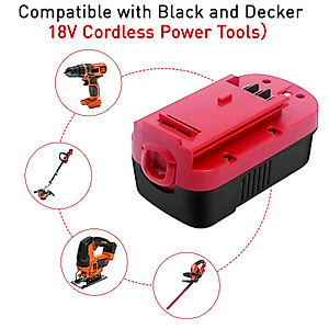 2-Pack [Upgraded to 3600mAh] HPB18 Replacement for Black and Decker 18V Battery Compatible with Black and Decker 18 Volt Battery Ni-Mh 244760-00 A1718 FS18FL FSB18 Firestorm Cordless Tools (Red)