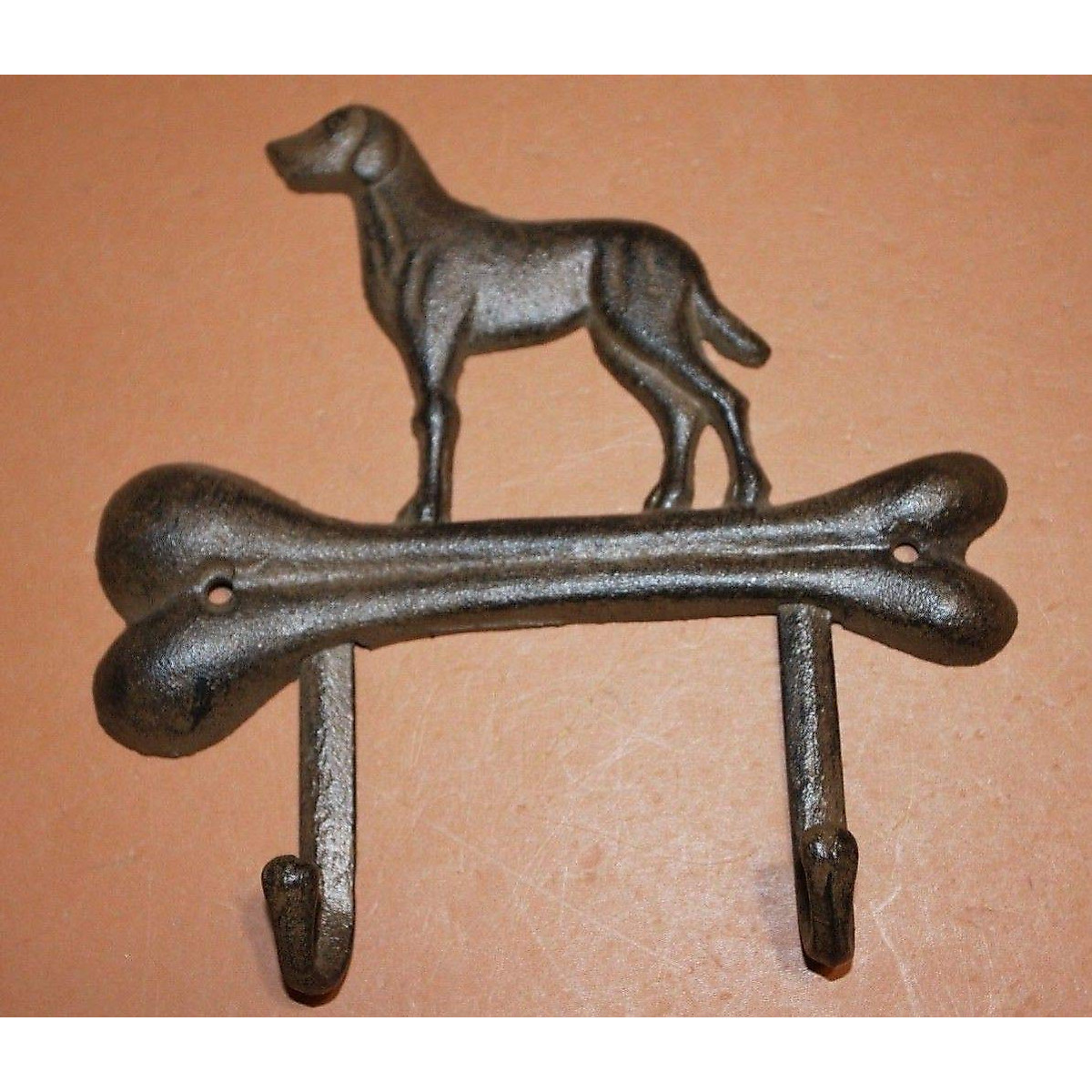 Southern Metal Duck Hunter Rustic Home Decor, Cast Iron Duck Retriever Dog, Bundle of 5 Coat Hat Wall Hooks