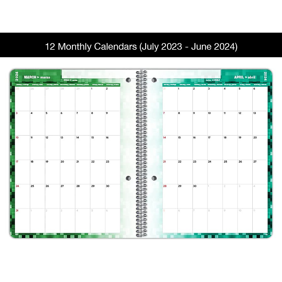 Dated Middle High School Student Planner 2023-2024 Academic School Year, ‎Medium (6.75" by 9") Matrix Style Datebook with Boulder Cover