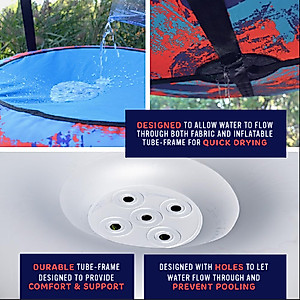 AIR Swing Round Inflatable Saucer Tree Swing - Heavy-Duty & Safe, Adjustable Indoor & Outdoor Swing for Kids 3+, for Any Jungle Gym Playground or Treehouse, 26" Blue/Yellow