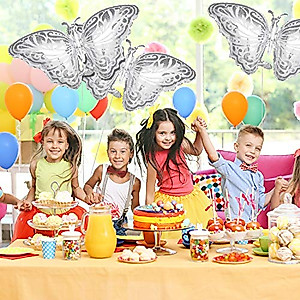 6 Pieces Butterfly Foil Balloon Silver Aluminum Party Balloon Foil Balloons for Wedding Birthday Anniversary Party Decoration