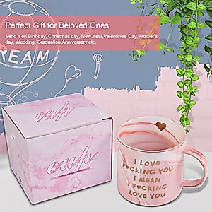 Lapogy Valentines Day gifts for Her Wife Girlfriend Gifts,Funny Gifts for Women/Christmas Gifts for Her/Birthday Gifts Mug,Presents Ideas for Women,I Love You Coffee Mug Pink Marble Coffee Cup 12 Oz