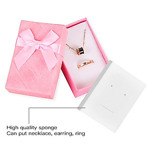 Lainrrew 12 Pcs Gift Box Set, Jewelry Gift Boxes Necklace Bracelet Earring Ring Box Cotton Filled Cardboard Paper Jewelry Box Gift Cases Bulk for Wedding, Engagement, Anniversaries (Mix 2)