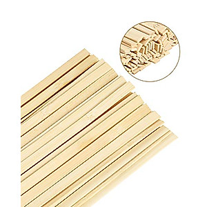 Pllieay 60 Pieces Bamboo Sticks Wooden Craft Sticks Extra Long Sticks for Crafting (15.7 Inches Length × 3/8 Inches Width)