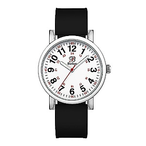 Blekon Original Nurse Watch - Medical Scrub Colors, Easy Read Dial, Second Hand, Water Resistant Watch (Black)