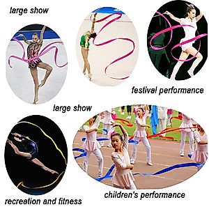 AITIME 10 Pieces 2 Meters Rhythmic Gymnastics Dance Ribbons, Girls Dance Rainbow Streamers,CE and EN71 Approved, for Unicorn Mermaid Princess Birthday Dancing Party Favors Bags Kids Classroom Prize