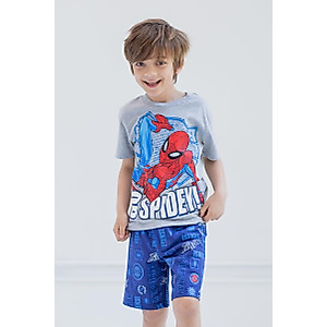 Marvel Spider-Man Toddler Boys T-Shirt and Shorts Outfit Set Gray/Blue 4T