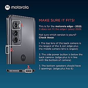 Motorola Moto Edge (2022) Soft Protective Case- Slim Fit- Silicone Coated Exterior, Microfiber Interior Lining, Precision Cutouts, Shock Absorbing Covers- Black [NOT for Edge Plus 2022]