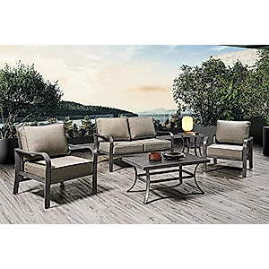 ARTPLAN Olefin 24x24 Deep Seat Patio Cushions for Outdoor Furniture,Extra 6 inch Thick,Back 18"x24",Removable,Replacement,Solid/Floral,Outdoor/Indoor,Khaki