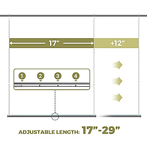 STORAGEIDEAS Hanging Closet Rod, 17-29In Adjustable Width and Up to 37In Height Adjustable Closet Rod Extender, Double Closet Rod Hanging Bar, Space-Saving Tension Hanging Organizer, Chrome, 1 Pack