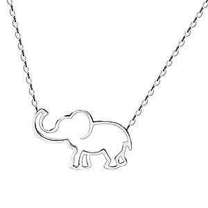 VAttract Good Luck Elephant Jewelry Necklace Silver Charm Pendant Necklaces for Women and Teen Girls Birthday Gifts Adjustable 16 Inch