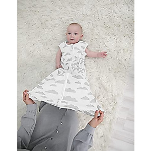 Baby Sleeping Bag Sack – Infant Sleeping Bags – 3 Pack - Pure Cotton Unisex Zip Up Wearable Blanket for Sleeping Boys & Girls (Grey Plaid, 12-18 Months)