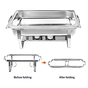 Perossia 3 Packs Chafing Dish Buffet Set Stainless Steel Food Warmer with 8QT 3 Full Size Pans Portable for Parties Catering Buffet Servers and Warmers