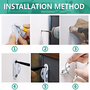 Baby proofing kit Wall Anchors, Baby Safety Products Furniture Anchors, Kids Furniture Anchors for Baby proofing, Child Proof Anti tip Furniture Anchors to Wall, Earthquake Straps(10 Pack)