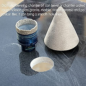 Diamond Beveling Chamfer Bit 1-7/8" (48mm) Dia x 5/8"-11 Threads for Marble Glass Granite Countersink Bits Existing Holes Trimming (Blue)
