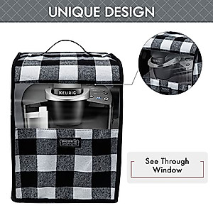 BAGSPRITE Coffee Maker Dust Cover Compatible with Keurig K-Classic and K-Select, Coffee Making Machine Cover with Pockets for K Cup, Cover Only