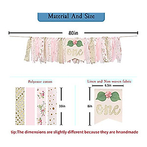 High Chair Banner for 1st Birthday - First Birthday Decorations for Photo Booth Props, Birthday Souvenir and Gifts for Kids,One Birthday Decorations for Baby (Baby Girl)