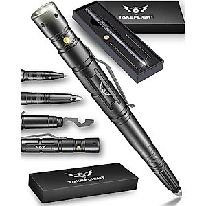 Tactical Pen Gifts for Men – Fathers Day Gift for Dad | LED Tactical Flashlight Multitool for EDC Gear – Cool Gadgets, Tactical Gear, Military Gear, Groomsmen Gifts for Men that Have Everything