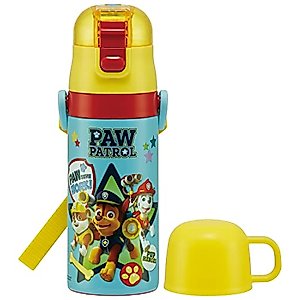 Skater SKDC3-A Children's 2-Way Stainless Steel Kids Water Bottle with Cup, 11.8 fl oz (350 ml), Paw Patrol Boys