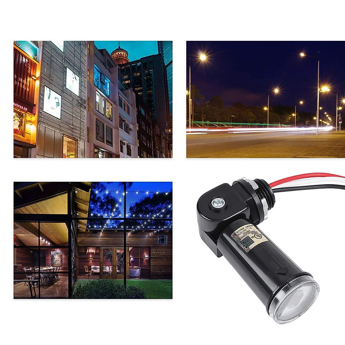 Sonew Photoelectric Switch Sensor 120V Photocell Dusk to Dawn Button Photo Control Eye Switch Flush Mount