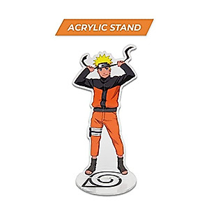 JUST FUNKY Naruto Shippuden Naruto Uzumaki Looksee Collector Box | 5 Official Naruto Collectibles | Includes Wall Canvas, Enamel Pin, Keychain, Acrylic Stand, and Floaty Pen | Collect Them All