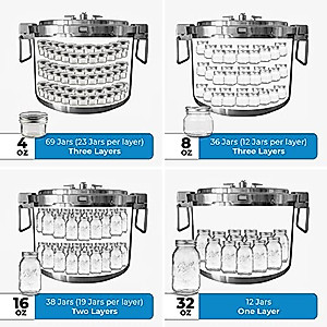 Buffalo 37 Quart Stainless Steel Pressure Cooker Extra Large Canning Pot with Rack and Lid for Home, Commercial Use - Easy to Clean Stove Top Pressure Canner, Can Cooker - SG Certificate QCP435