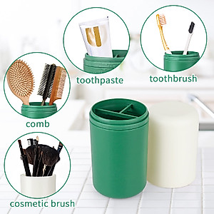 Hooqict Travel Toothbrush Case Portable Toothbrush Carrier Case Plastic Toothbrush Storage Case Cover Toothbrush Cup Container for Travelling, Camping, Bathroom, Home, School