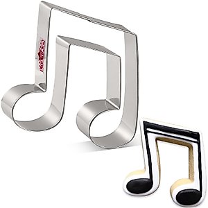 LILIAO Double Eighth Note Cookie Cutter Music Biscuit Fondant Cutter - 3.6 x 4 inches - Stainless Steel