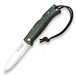 Joker folding Knife ARTICA NV155 with Green Jute Micarta Handles, 3.15 inches 14c28n Blade, Scandi Grind, Fishing, Hunting, Camping, and Hiking Tool