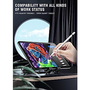 Heavy Duty Phone Stand for Desk Folds Flat Fits In Pocket-Black