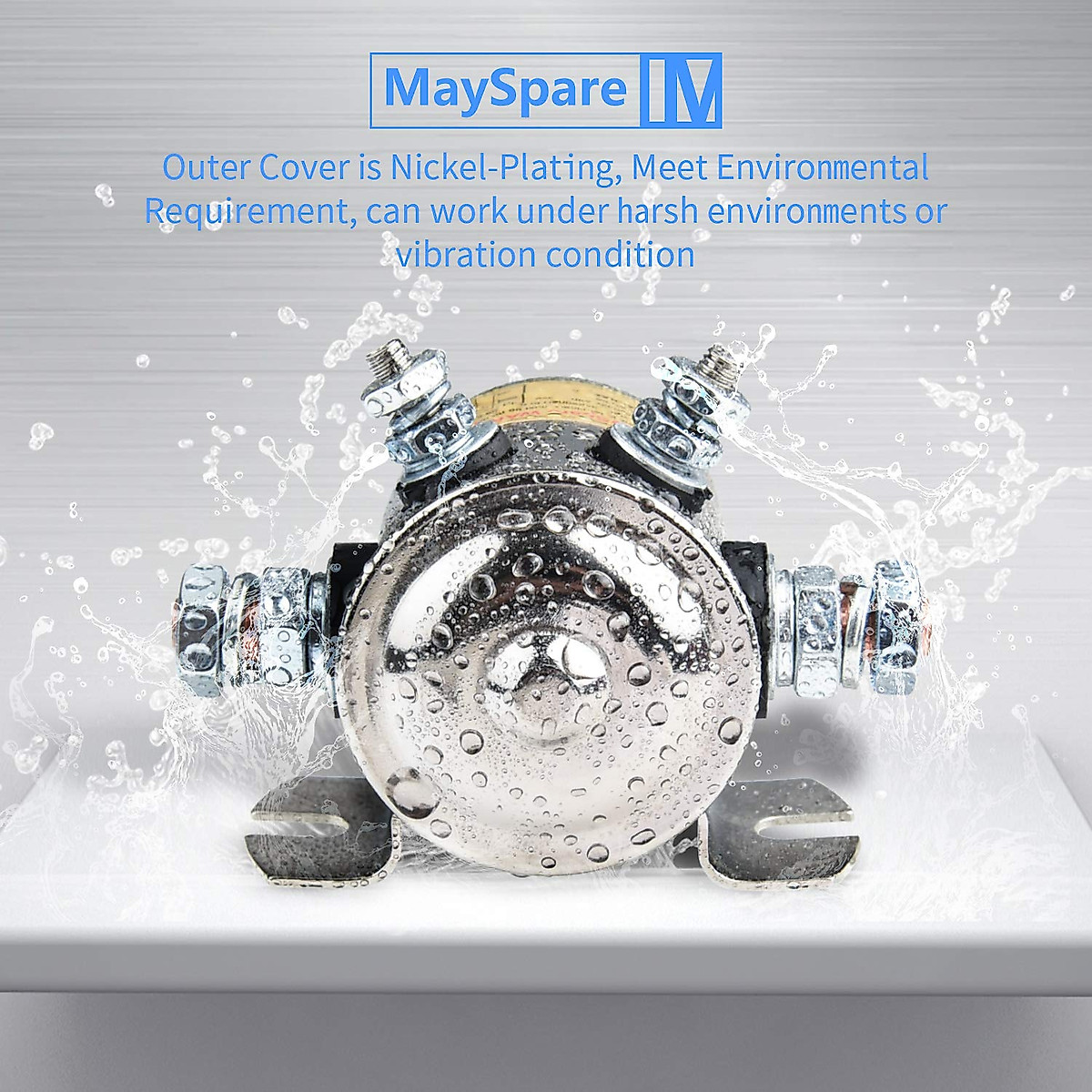 Max 300A Heavy Duty Solenoid Relay Nickel-Plating for Golf Carts, Winch, Marine in Rush 12VDC