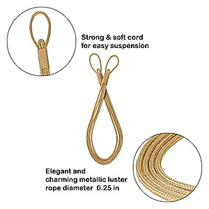 MALOINTEX 2 Pack Curtain 4 Strand Ropes Tiebacks Tie-Backs, Curtain Handmade Holdbacks, Polyester 4 Strand Cord Rope Tieback - Gold